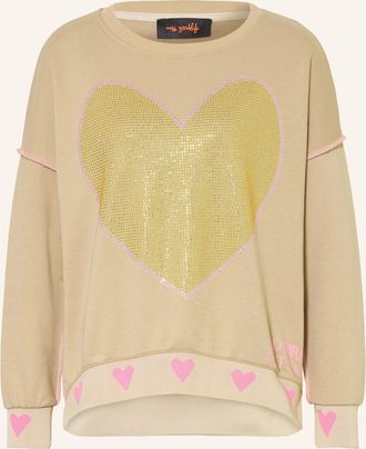 Miss Goodlife Miss Goodlife Sweatshirt Mit Schmucksteinen beige
