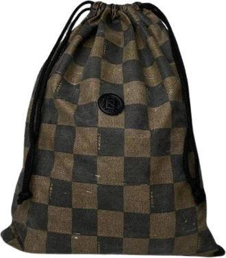 Fendi Sac &agrave; cordon en cuir &agrave; carreaux Pre-owned - Femme - Pre-owned - Brun - Taille: ONE Size