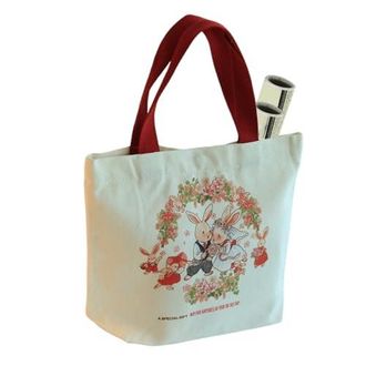 Generic Sac en toile - Sac fourre-tout en coton | Sac fourre-tout en toile r&eacute;utilisable avec motif lapin | Mini sac &agrave; main lavable pour femmes et filles | Sac