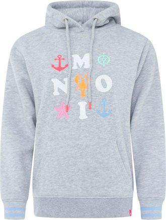 Zwillingsherz Hoodie MOIN Motiv mit Anker, gestreifte &Auml;rmelb&uuml;ndchen, Kapuze, K&auml;ngurutasche