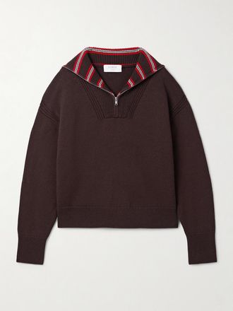 La Ligne Bastien Pullover Aus Merinowolle Mit Streifen - Braun