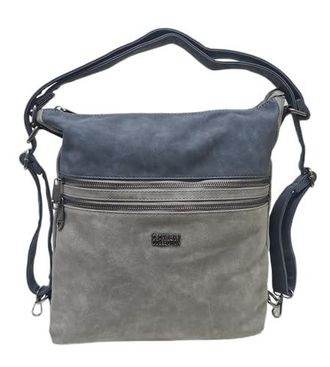 Coveri Collection Sac pour femme convertible en sac &agrave; dos, &eacute;co-cuir Alcantara bicolore Dimensions 30 x 11 x 33 cm, avec deux poches avant et une arri&egrave;re. ART.8026-4, gr