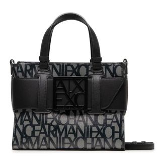 A|X Armani Exchange Mittelgro&szlig;e Tote Bag mit Kontrastdetails - - Bags - Damen - Schwarzk - ONE SIZE