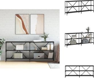 vidaXL Table console noir 180x30x75 cm bois dingénierie et fer - Table Basse - Meuble Dentrée - Table Console - Table Design - Table Moderne