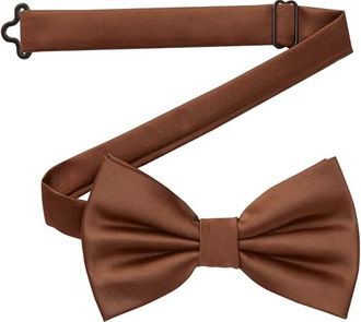 DonDon noeud papillon homme fait main look soie 12 x 6 cm noeud papillon Marron