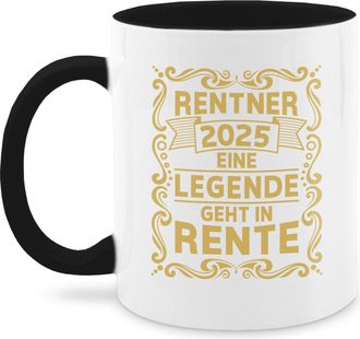 Shirtracer Tasse Tassen 325ml - Rentner 2025 Eine Legende geht in Rente I Ruhestand Geschenk Rente - 325 ml - Schwarz - 2023 rentnertasse retirement 2022 teetass