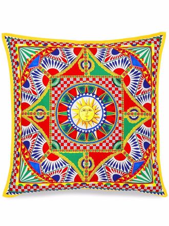 Dolce & Gabbana coussin en toile à motif géométrique médium - Rouge