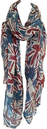 World of Shawls Drapeau du Royaume-Uni &Eacute;charpe Imprim&eacute;e Union Jack Femmes London Mode Souvenir &eacute;charpes - Jean Bleu, 100 x 180
