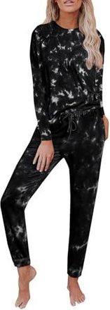 Generic Surv&ecirc;tement pour femme - Ensemble complet &agrave; manches - 2 pi&egrave;ces - Poche de loisirs - Pantalon de surv&ecirc;tement pour femme - Ensemble de sport pour femme,