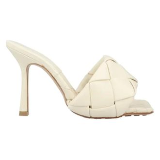Bottega Veneta Femme, Chaussures, Blanc, Taille: 37 1/2 EU Cuir mules-sabots