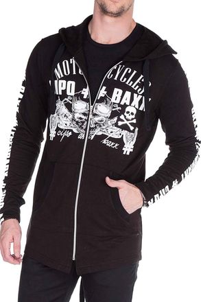 Cipo & Baxx Herren Sweatjacke Hoodie CL239 Schwarz - Stylischer Pullover im Modernen Casual Streetwear Stil mit Rei&szlig;verschluss & Kapuze f&uuml;r Alltag Freizeit & Part