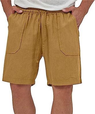Generic Short pour homme avec poches, short en lin pour homme, taille &eacute;lastique, pantalon de jogging confortable pour l&eacute;t&eacute;, le sport, le sport, le sport, d&eacute;co