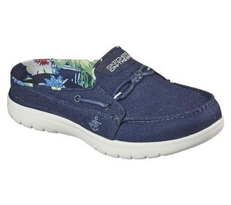 Skechers Femme on-The-go Flex-Salt Water Chaussure Bateau, Bleu Marine, 38.5 EU Étroit