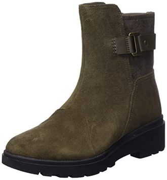 Clarks Femme Calla Mid Bottes Tendance, Dark Olive SDE, 41.5 EU