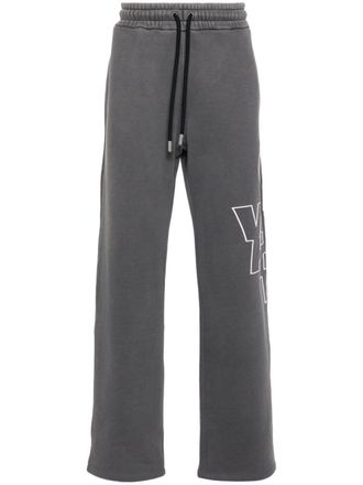 Off-white Gerade Hose mit Logo-Stickerei - Grau