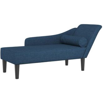 vidaXL Chaiselongue mit Kissen Blau Stoff Vidaxl