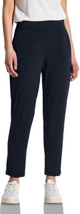 Street One Pantalon en Jersey pour Femme, Coupe Ample, Bleu fonc&eacute;, 42W / 28L