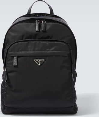 Prada Rucksack aus Re-Nylon mit Leder