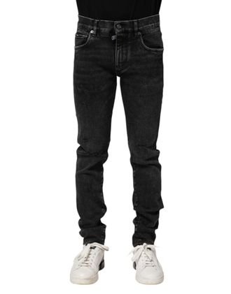 Dolce & Gabbana Black Cotton Skinny Men Denim Jeans Elastane Clothing