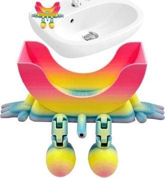 Generic Porte-&eacute;ponge &agrave; vaisselle, imprim&eacute; 3D amusant | Organiseur d&eacute;vier de cuisine support d&eacute;ponge pour comptoir, salle de bain, appartement, dortoir, h&ocirc;tel,