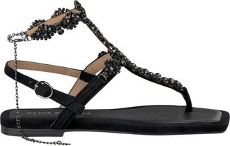 Alma En Pena Alma EN Pena, Femme, Chaussures, Noir, Taille: 36 EU Criss-cross Beaded Flat Sandal