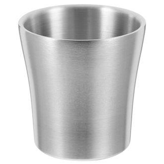 FOMIYES Edelstahl Zahnb&uuml;rstenbecher 180 Ml Taillierter Mundsp&uuml;lbecher mit Halter f&uuml;r Bad und Reise Kompakter Metall Trinkbecher f&uuml;r M&auml;nner Frauen und Studente