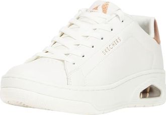 Skechers Femme Uno Court-Courted Air ONU Cour, White Leather/Rose Gold Duraleather, 36.5 EU
