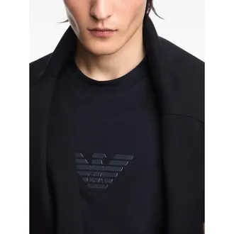 Emporio Armani Logo-Print Cotton T-Shirt - Navy
