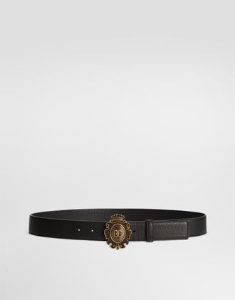 Dolce & Gabbana G&uuml;rtel Aus Kalbsleder - Mann G&uuml;rtel Schwarz 110