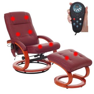 Mendler Massage-Fernsehsessel Pescatori II, Relaxsessel Massagesessel, Massagefunktion - Bordeaux