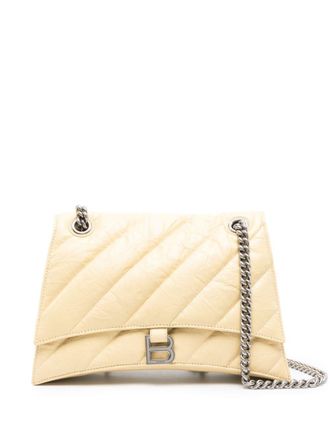 Balenciaga sac porté épaule Crush médium - Jaune
