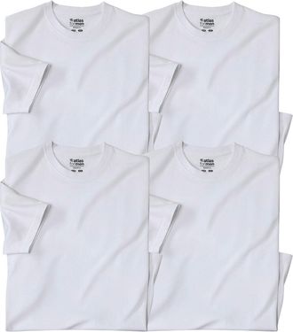 Atlasformen 4er-Pack einfarbige T-Shirts in Weiß - 5XL