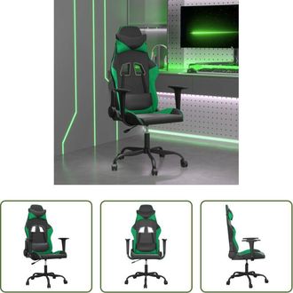 vidaXL Gamingstuhl Kunstleder - Gaming-Stuhl Schwarz und Gr&uuml;n Kunstleder