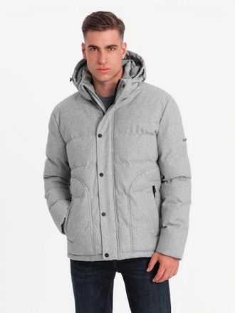 Ombre Winterjacke Herren-Freizeit-Pufferjacke mit Wolle
