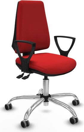 Piqueras y Crespo Stuhl Home Office Elche mit festen Armlehnen, ausgestattet mit Asincro und Schneidschaum, Rollen 65 mm, Parkett, Rot