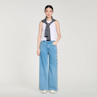 Sandro Verwaschene gerade Jeans mit Strass