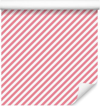 OEM Carta Da Parati A Righe Color Corallo, Bianco E Rosa Cipria Per Soggiorno E Camera Da Letto, 50x1000 Cm