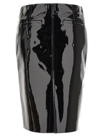 Ferragamo Lamb Leather Pencil Skirt - Black