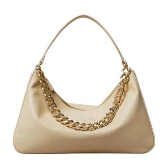 Twinset Beige Leder Hobo Tasche Liliane - - Bags - Damen - Beige - ONE SIZE