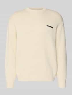 Review Strickpullover mit Label-Stitching