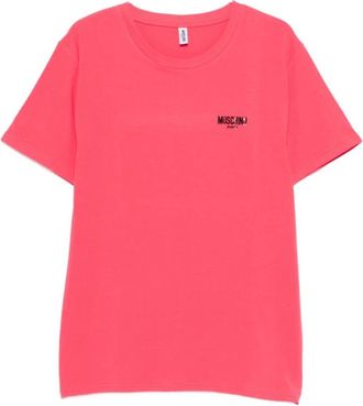 Moschino Homme, Tops, Rose, Taille: 2XL T-shirt &agrave; logo imprim&eacute;