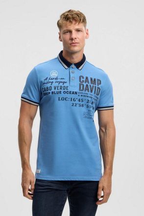 Camp David Poloshirt mit Label-Applikationen
