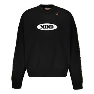 Palm Angels Zig Zag Muster Sweatshirt - - Sweatshirts & Hoodies - Herren - Schwarzk - XL