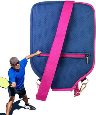 Generic Tuxxjzm Schultertasche f&uuml;r Sportschl&auml;ger im Freien, Cross-Taschen f&uuml;r Schl&auml;ger, fallsicher, verstellbarer Gurt, Tasche f&uuml;r Pickleball-Schl&auml;ger mit Tra