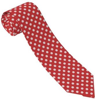 Generic Cravate Homme Imprim&eacute; Rouge &Agrave; Pois Blancs Classique Necktie R&eacute;glable Cravate Pour Hommes Pour F&ecirc;te Travail Remise De Dipl&ocirc;me