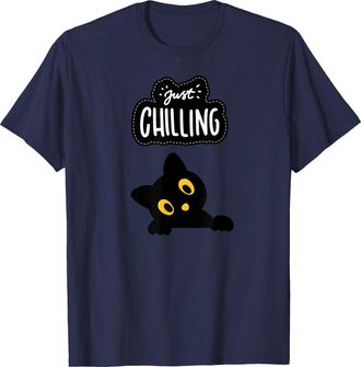 Nicky Just Chilling - Lustiges schwarzes Katzen-Design T-Shirt