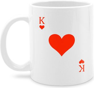 Shirtracer Tasse Tassen 325ml - & Fasching - Herz K&ouml;nig Spielkarte I King Queen Kartenspiel Karneval Herzk&ouml;nig Spielkarte Herzk&ouml;nig Karte I Poker King of Hearts 