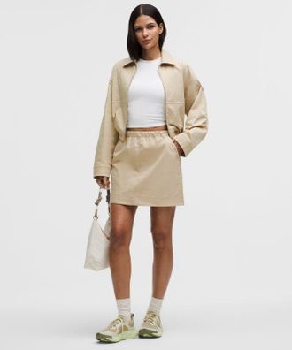 lululemon Minirock mit mittelhohem Bund f&uuml;r Frauen - Khaki - Gr&ouml;&szlig;e XL