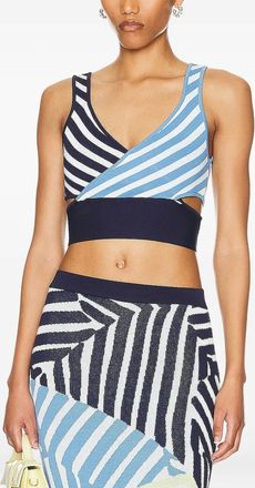 Staud haut crop Trenton à rayures - Bleu