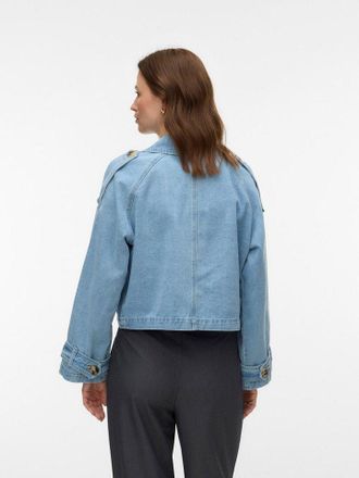 Vero Moda Jeansjacke VMLELOU LS SHORT TRENCHCOAT MIX NOOS Baumwolle, mit Schulterriegeln
